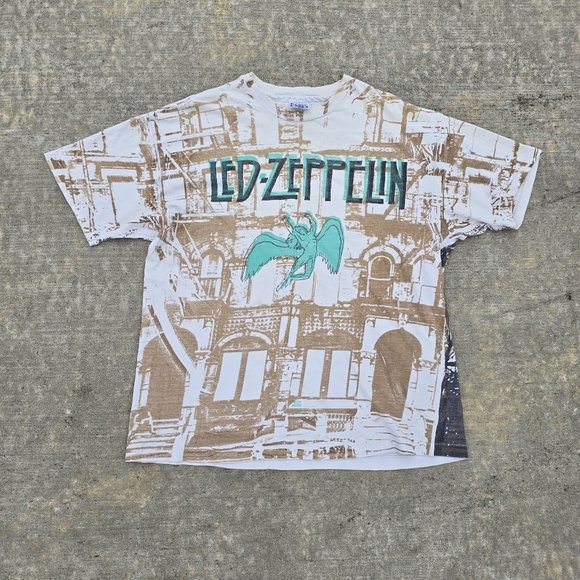 Shirts | Rare Vintage Led Zeppelin Zoso Winterland Aop Band Tshirt Size ...